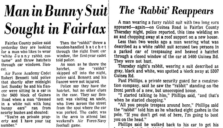 “I am Rabbit. I can be anywhere”: The Legend of the Bunny Man in ...
